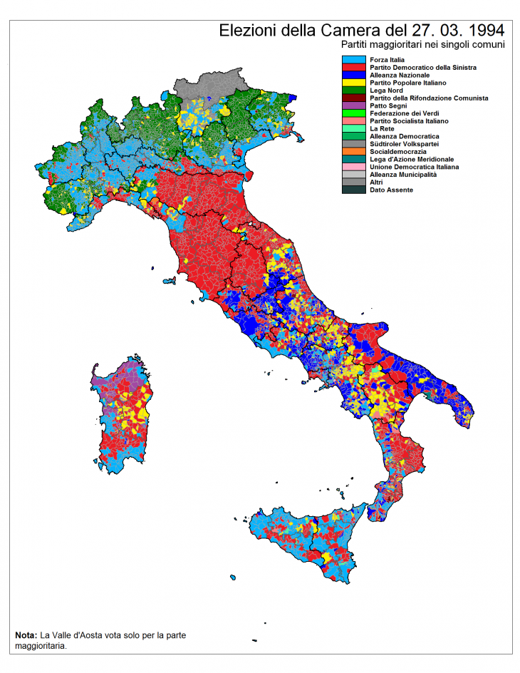 Cartografie Delle Elezioni Italiane Dal 1992 Al 2013 Comune Per Comune