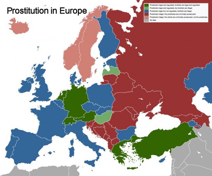 Mappa della Prostituzione in Europa