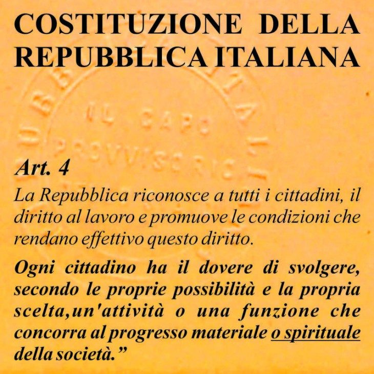 Sulla piena applicazione dell’articolo 4 della Costituzione della ...