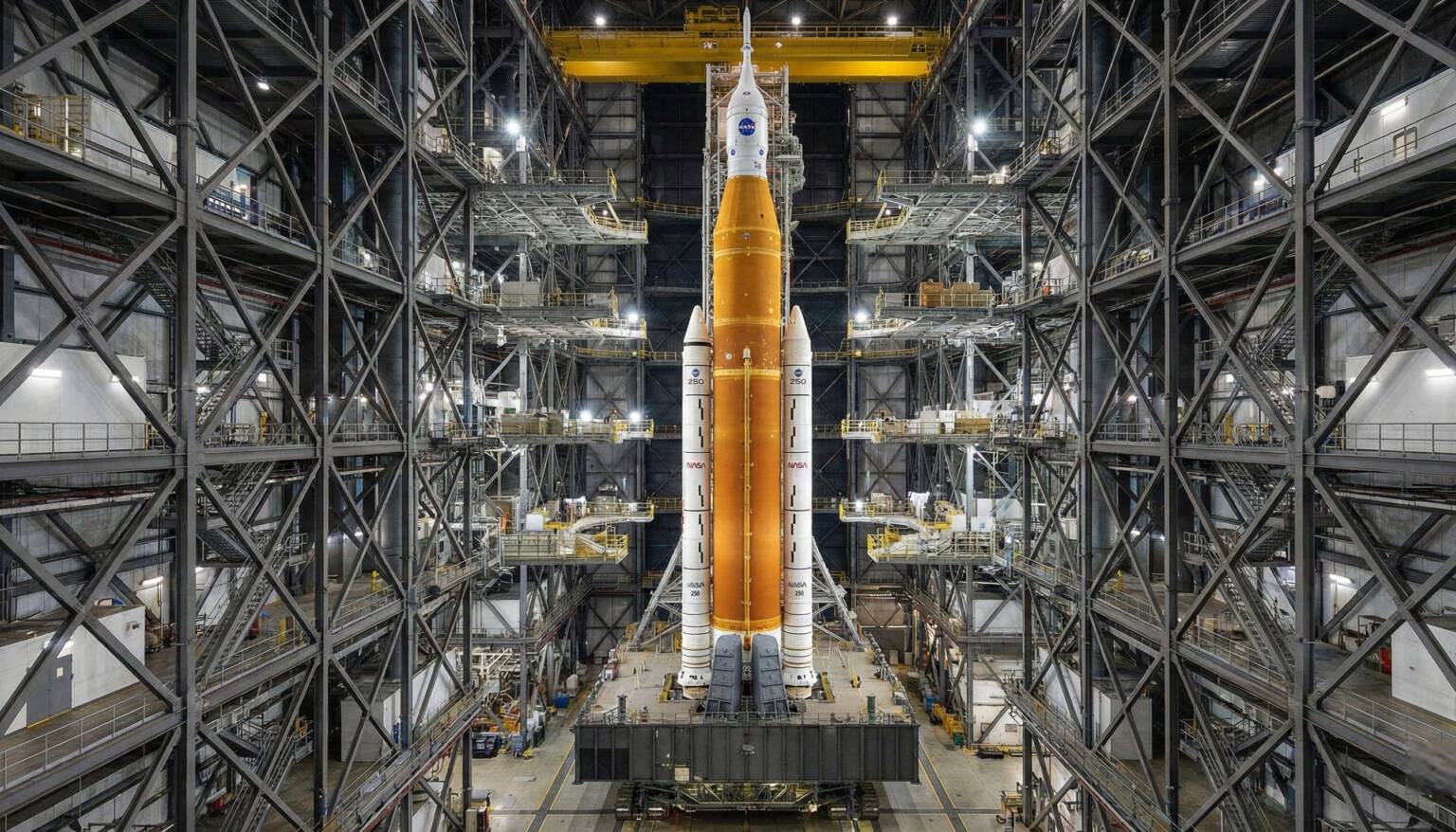 Artemis II: il colossale razzo SLS si muove verso la rampa. Il ritorno ...