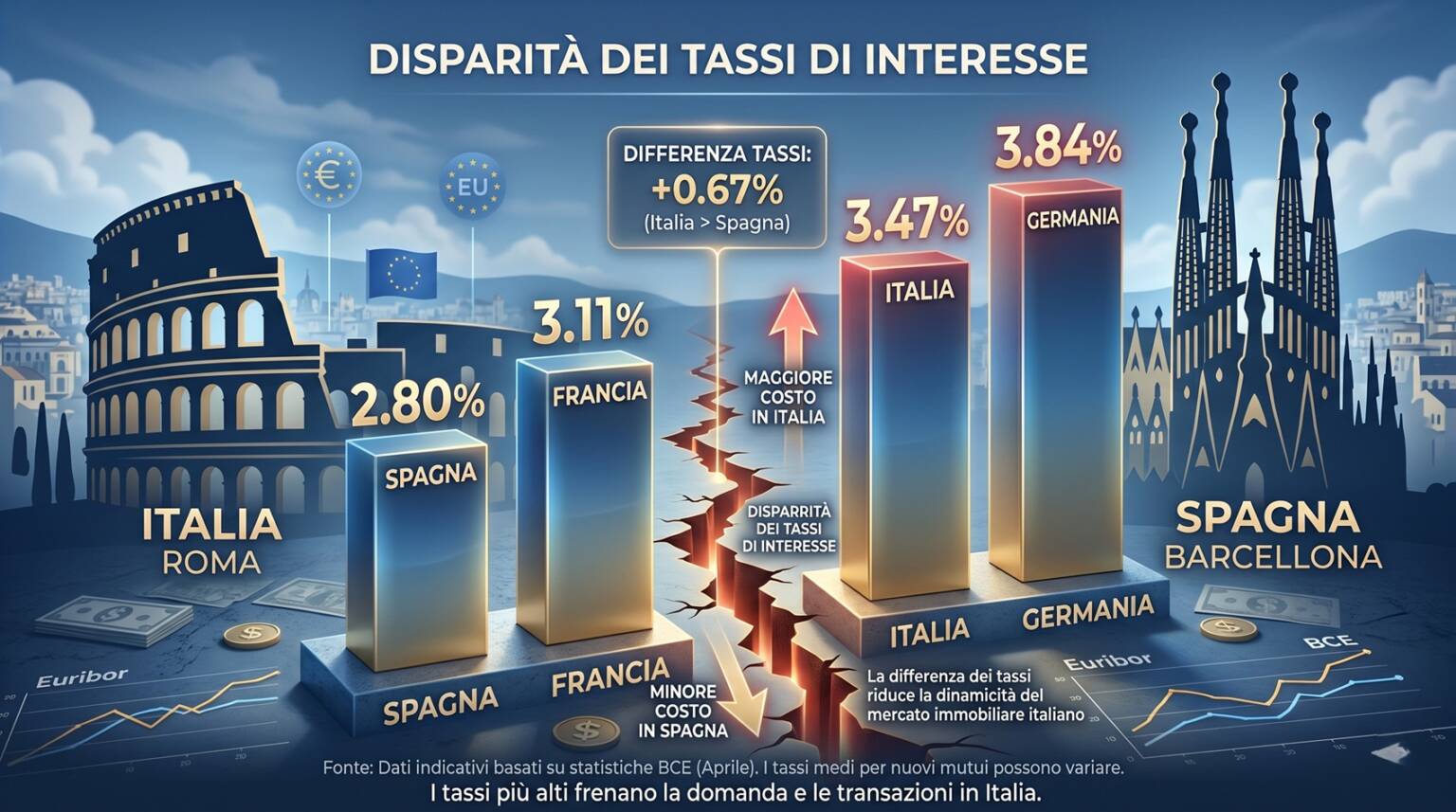 Mutui, l'anomalia europea: perché l'Italia paga più della Spagna, e ...